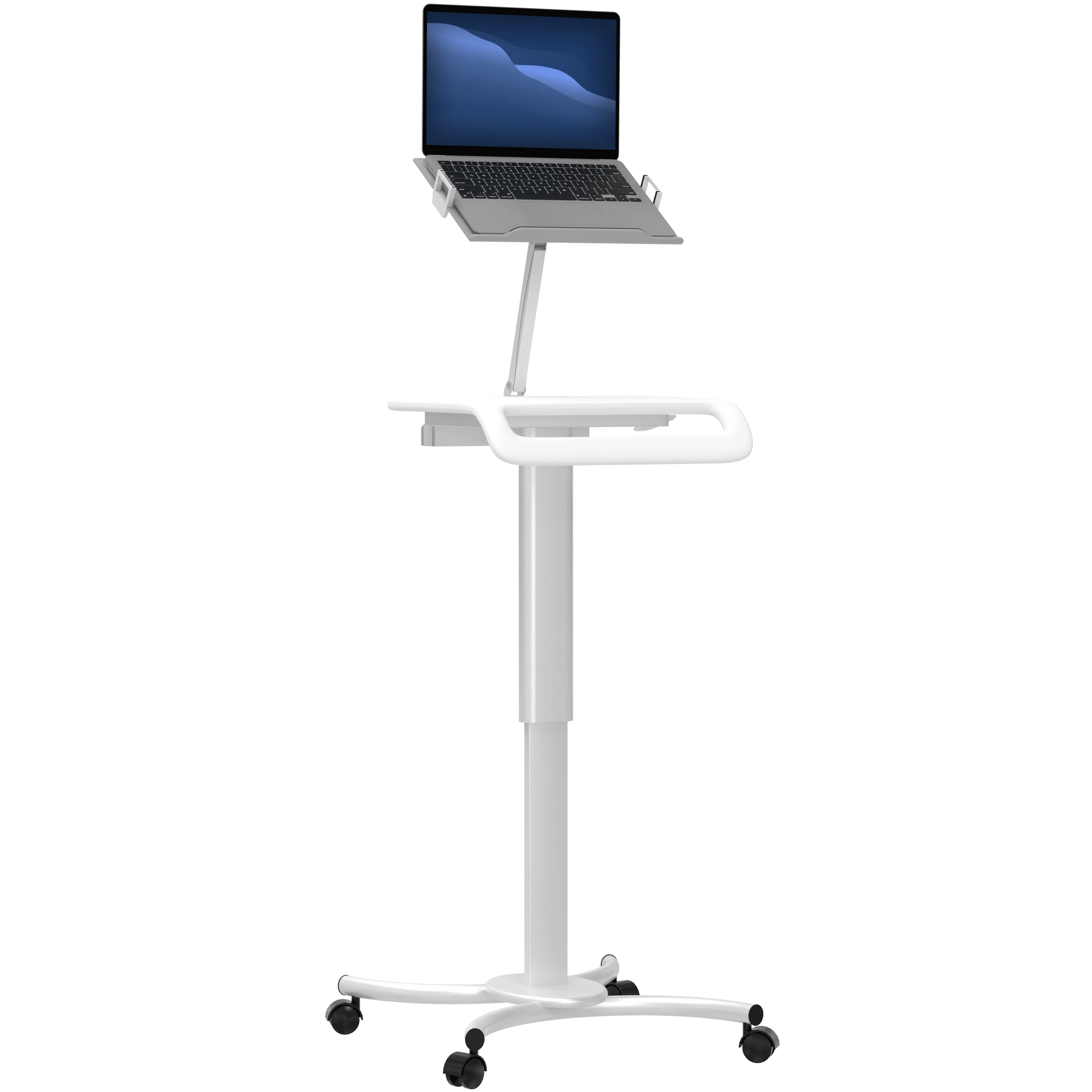 Height-Adjustable Rolling Workstation Cart with Holder - CTA DIGITAL